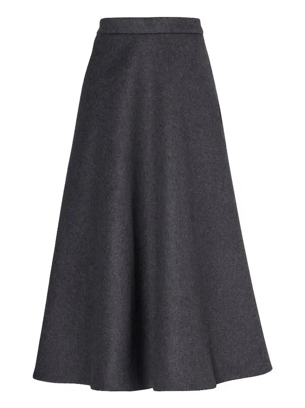 RÓHE Wool-blend Midi Skirt - Grey