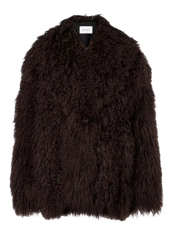 YVES SALOMON Shearling Jacket - Brown
