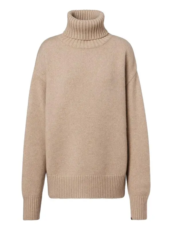 EXTREME CASHMERE X Oversized Xtra Cashmere Turtleneck Sweater - Beige
