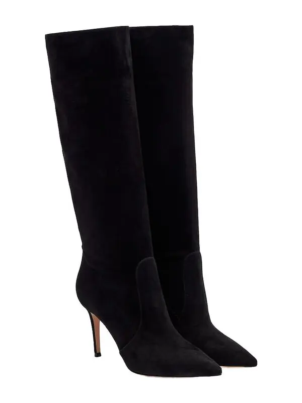 GIANVITO ROSSI Hansen 85 Suede Knee-high Boots - Black