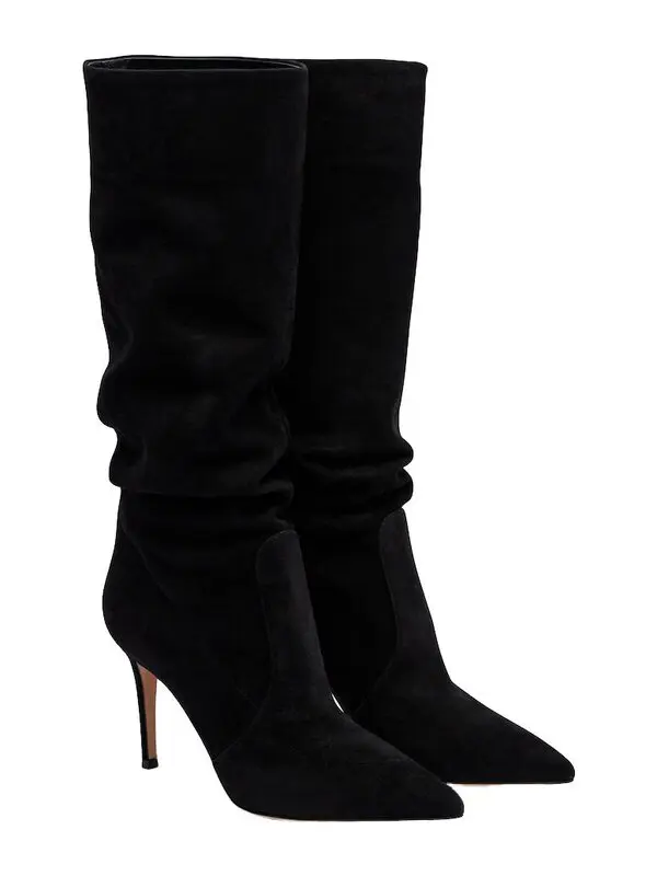 GIANVITO ROSSI Hansen 85 Suede Knee-high Boots - Black