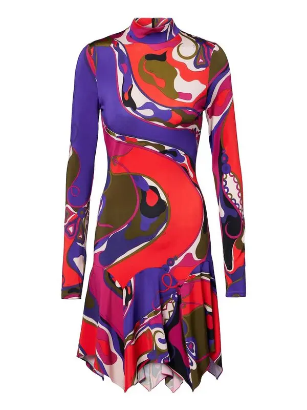 Emilio Pucci Orchidee Jersey Minidress - Multicoloured