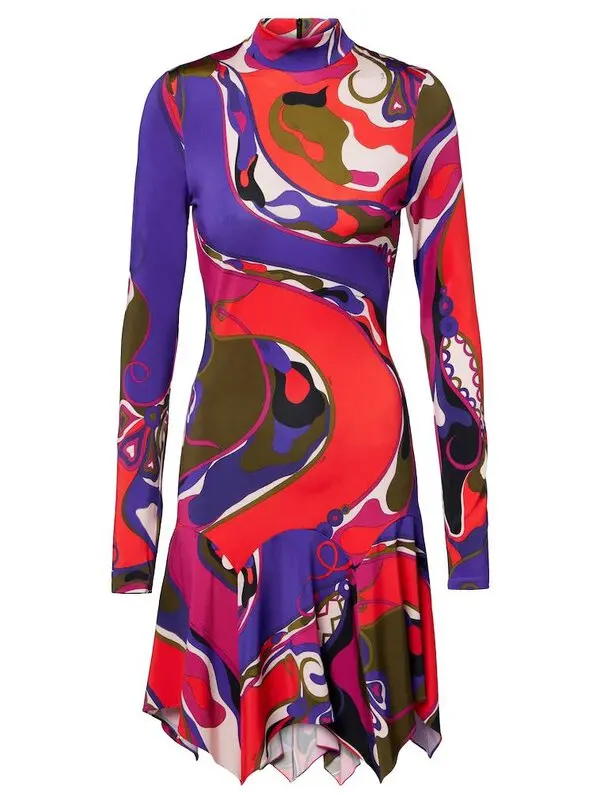 Emilio Pucci Orchidee Jersey Minidress - Multicoloured