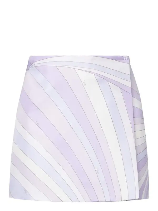Emilio Pucci Iride Silk Satin Wrap Skirt - Purple