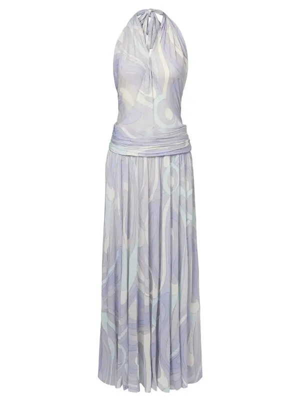 Emilio Pucci Iride Gathered Wool-blend Gown - Purple