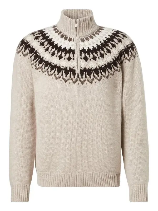 Arch4 Mr. Saint Gervais Cashmere Half-zip Sweater - Beige