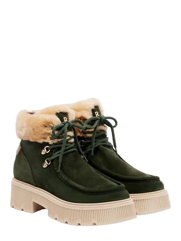 Bogner Turin Shearling-trimmed Suede Boots - Green