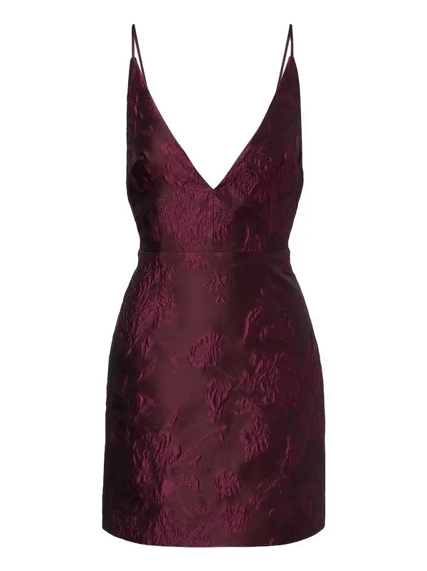 EMILIA WICKSTEAD Vero Embroidered Minidress - Burgundy