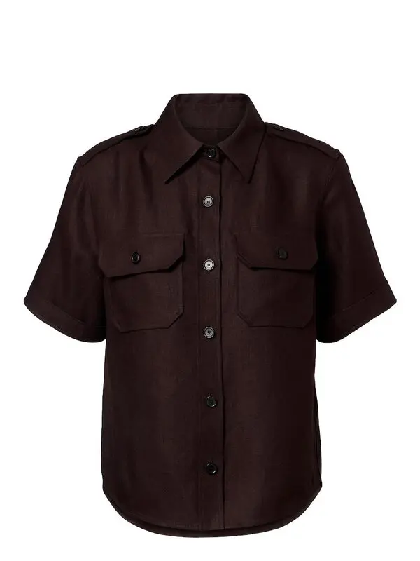 Loro Piana Annalisa Linen Shirt - Brown