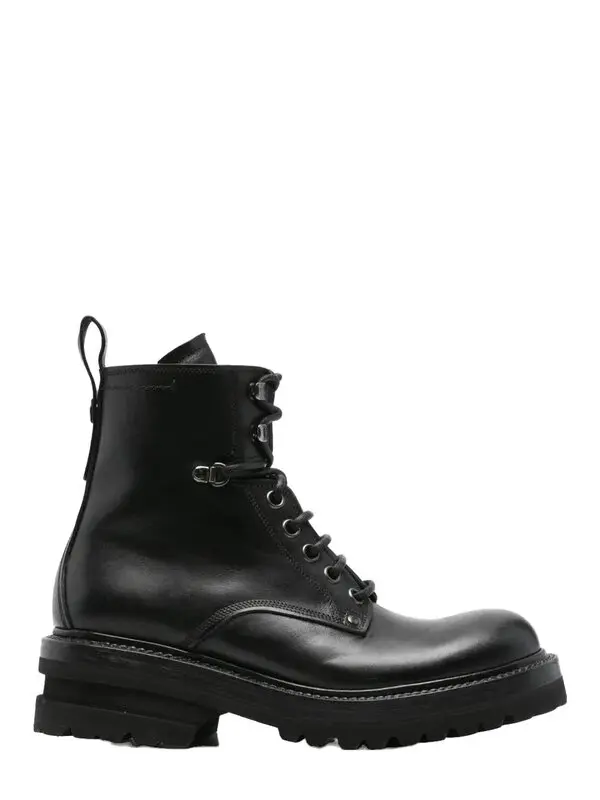 Premiata Elba Leather Military Boots - Black