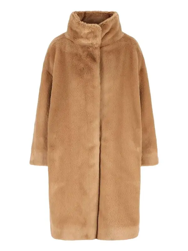 Herno High-neck Faux-fur Coat - Brown