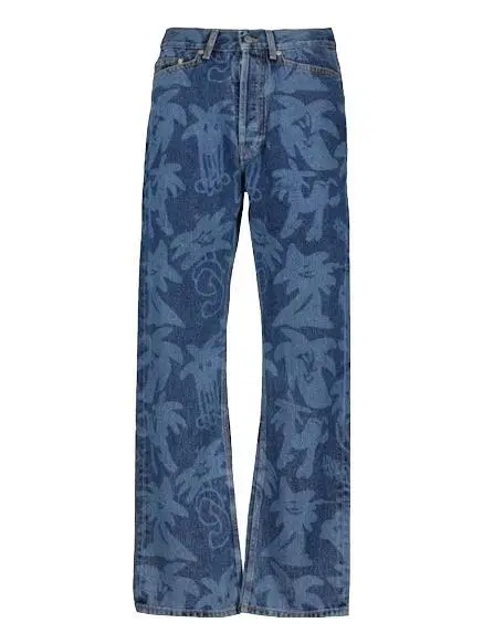 Palm Angels Palmity Straight Leg Jeans - Blue