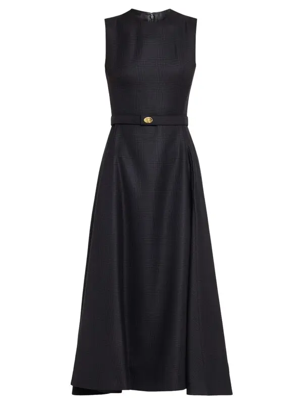 Burberry Amelia Belted Sleeveless Midi Dress - Tarmac G/d