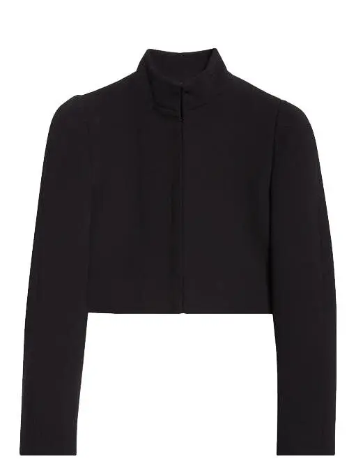 Alaïa Stand Collar Crop Jacket - Noir Alaia