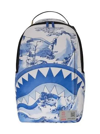 SPRAYGROUND The Met Chinese Landscape Backpack - White/blue