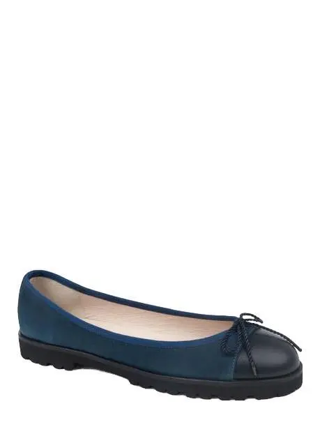 PAUL MAYER ATTITUDES Lug Sole Ballet Flat - Navy Suede