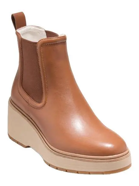 Cole Haan Zerogrand Cityquest Waterproof Wedge Chelsea Boot - British Tan/ivory Wp
