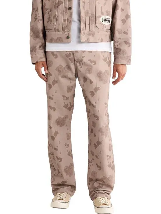 HONOR THE GIFT Tonal Floral Twill Pants - Pebble