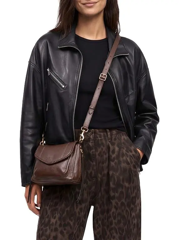 AIMEE All For Love Leather Crossbody Bag - Fudge