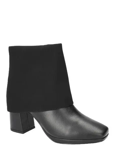 EASY WORKS BY EASY STREET Sutton Foldover Cuff Platform Bootie - Black-lamy