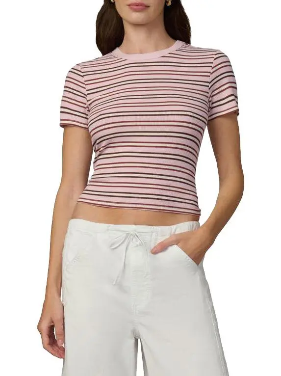 Joe's Jeans The Stripe Rib Baby T-shirt - Blush/ecru Stripe