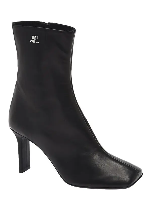COURREGES Square Toe Bootie - Black