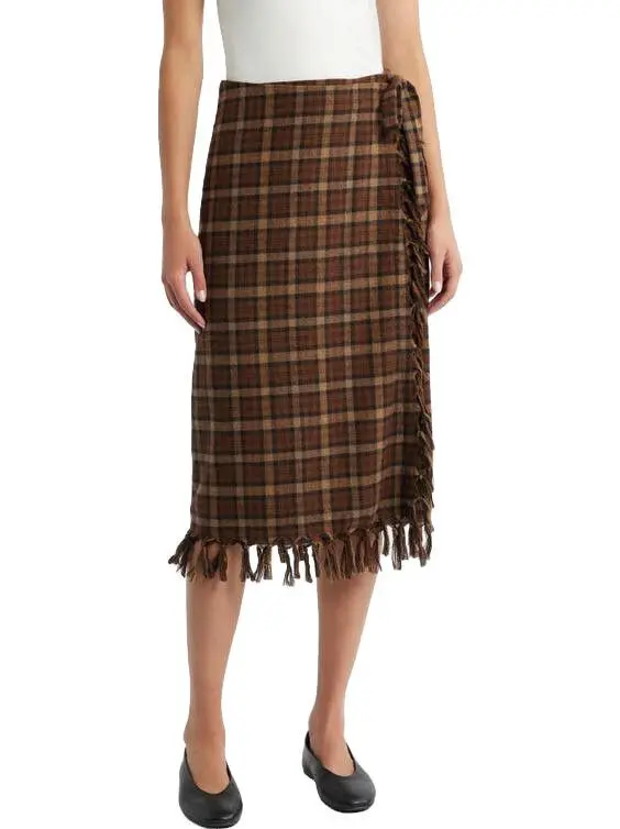 DÔEN Saskia Fringe Trim Plaid Skirt - Cornwall Plaid