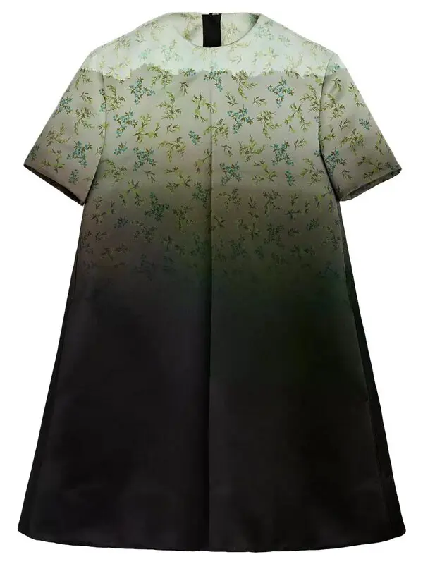 JIL SANDER Floral-print Gradient Mini Dress - Green