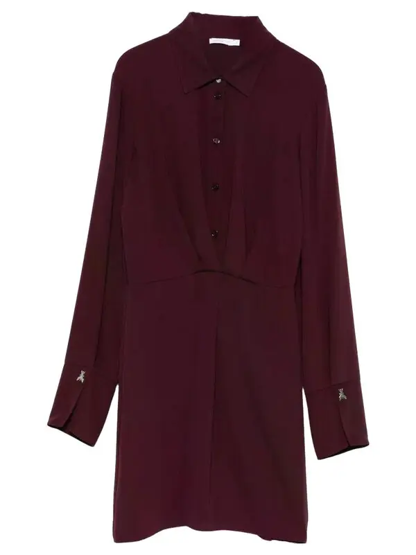 Patrizia Pepe Long Sleeve Shirt Dress - Purple
