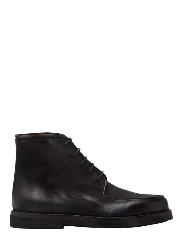 Marsèll Lace-up Leather Desert Boots - Black