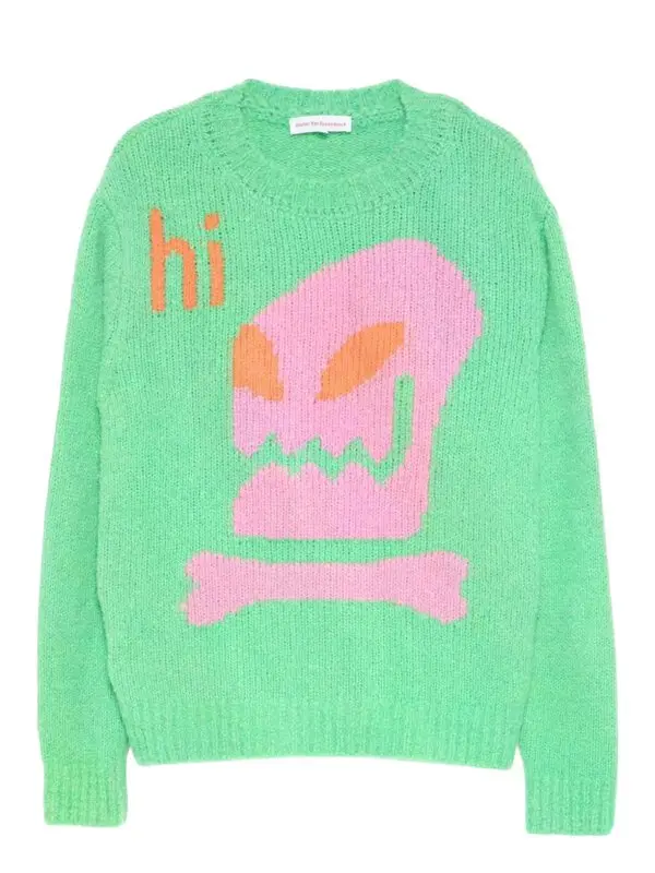 WALTER VAN BEIRENDONCK Alien-intarsia Jumper - Green