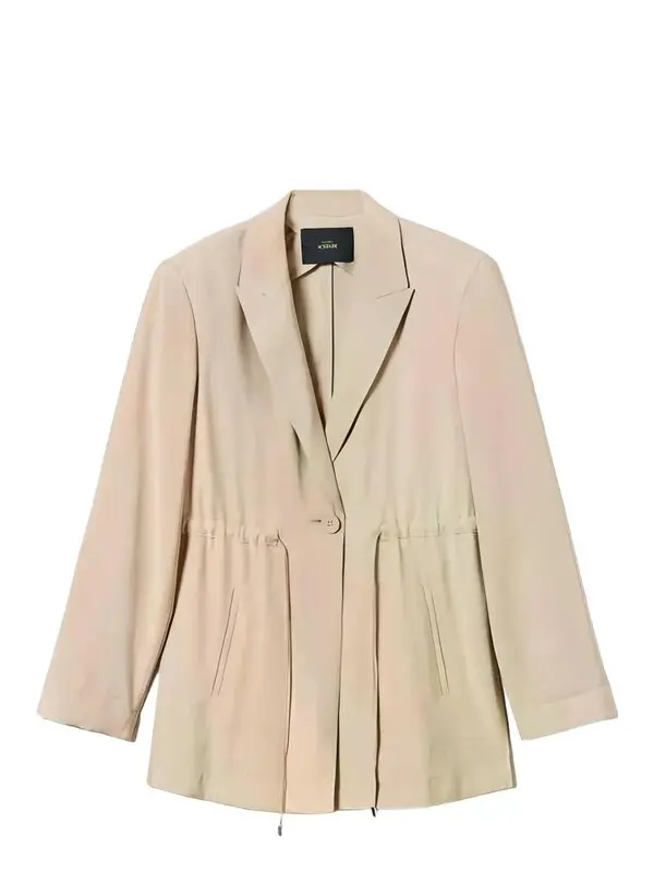 TWINSET Single-breasted Blazer With Drawstring Waist - Neutrals