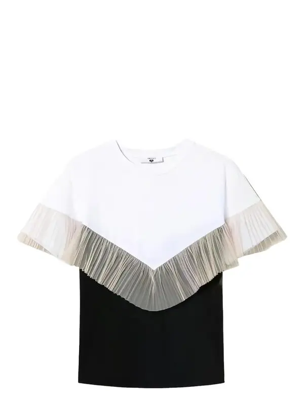 TWINSET Pleated-insert T-shirt - White