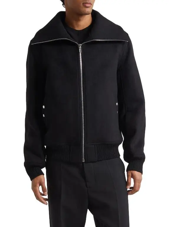 Rick Owens Blixa Dracucollar Wool Jacket - Black