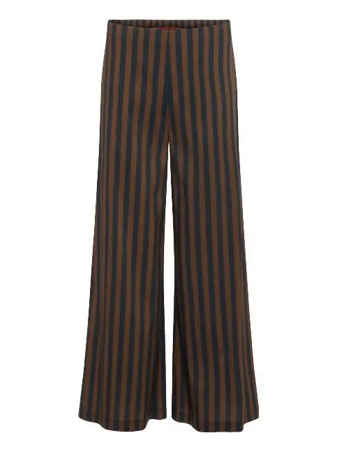 SIMONMILLER Toni Wide-leg Cropped Pants - Black/choco Brown Stripe