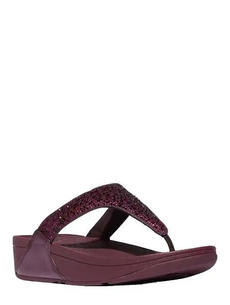 Fitflop Lulu Crystal-mix Toe-post Sandals - Metallic Plumberry