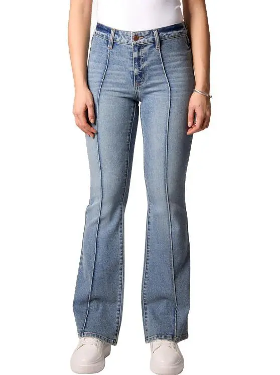 BLUE REVIVAL Maya Mid Rise Seamed Bootcut Jeans - Med Tel Aviv