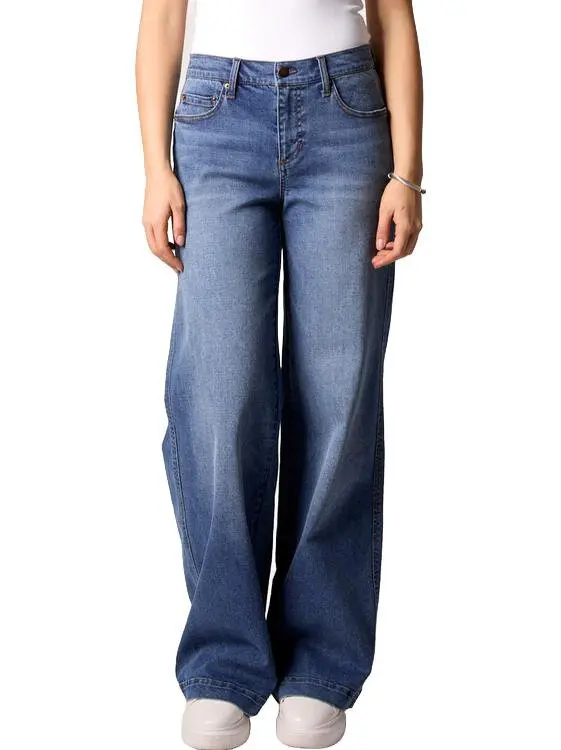 BLUE REVIVAL Waverly Mid Rise Wide Leg Jean - Madrid