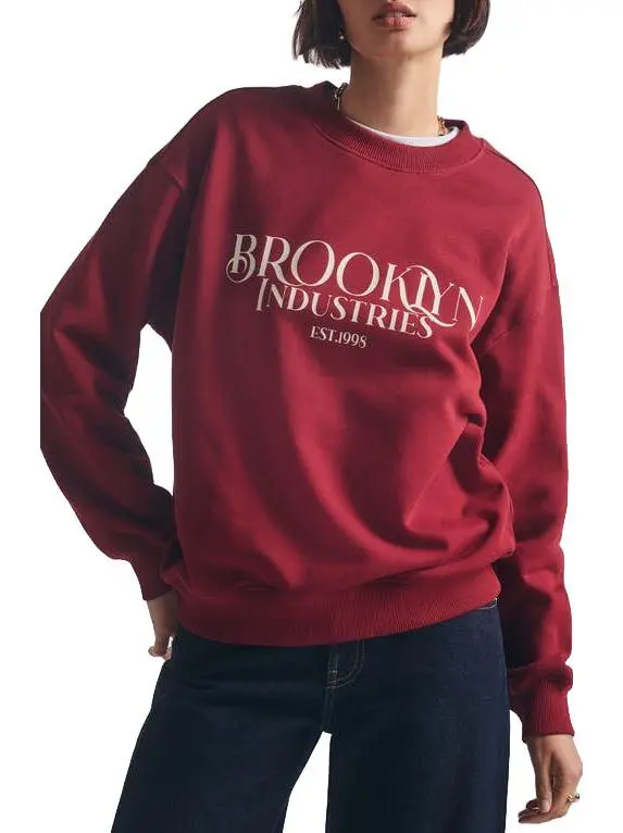 Brooklyn Industries Logo Crewneck Sweatshirt - Biking Red