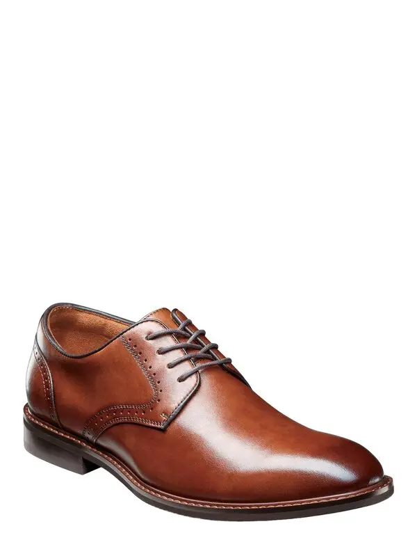 STACY ADAMS Benson Plain Toe Derby - Brandy