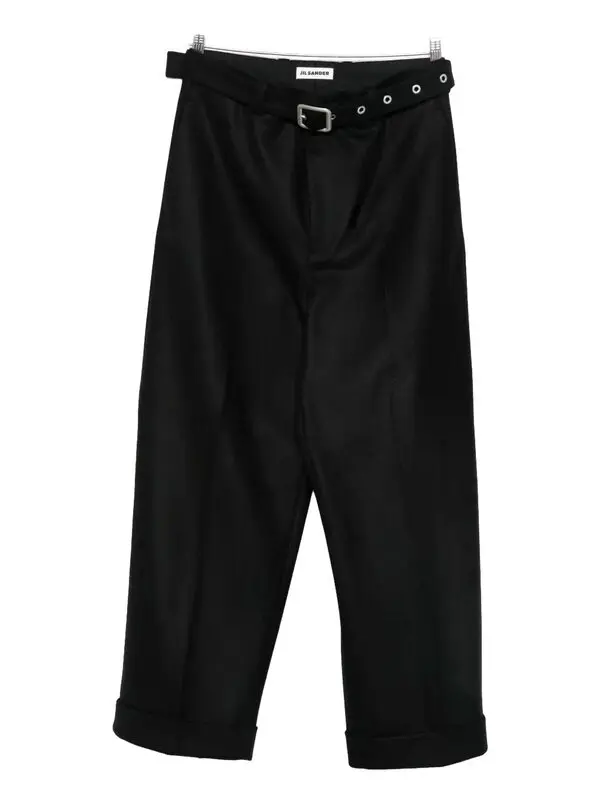 JIL SANDER Belted Trousers - Black