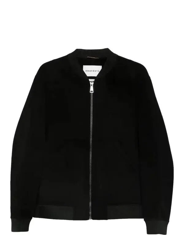 AMARANTO Zip-up Bomber Jacket - Black
