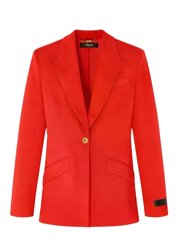 Versace Single-button Virgin Wool Blazer - Red