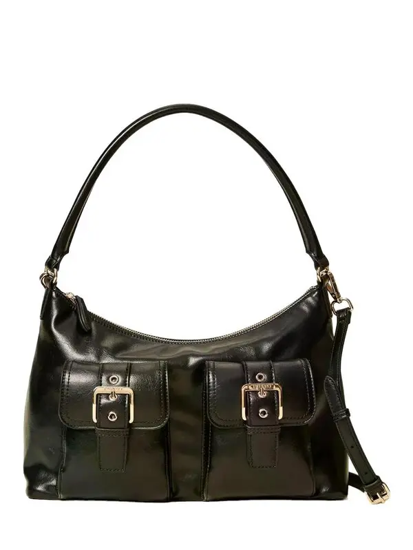 TWINSET Pocket-embellished Buckle-detail Shoulder Bag - Black
