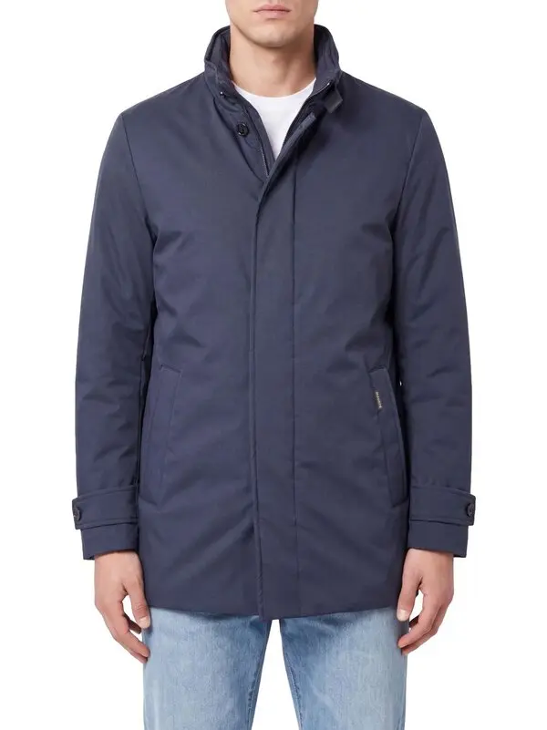 MOORER Stand Collar Jacket - Blue