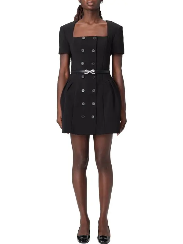 SELF-PORTRAIT Double-breasted Mini Dress - Black