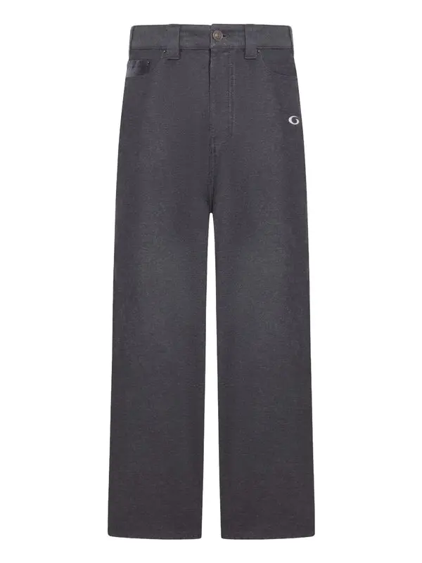 Balenciaga Trompe L'oeil Cotton Denim Trousers - Grey