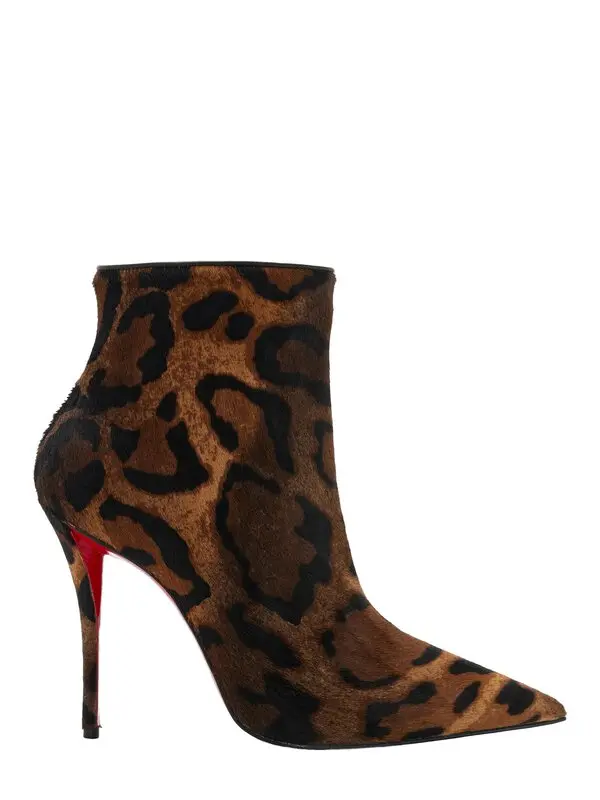 CHRISTIAN LOUBOUTIN Miss Z Leopard Pony Hair Ankle Boots - Animal