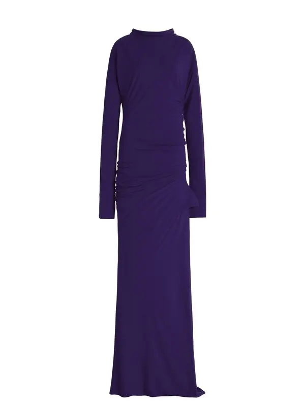 COLLEEN ALLEN Twist Gathered Maxi Dress - Purple