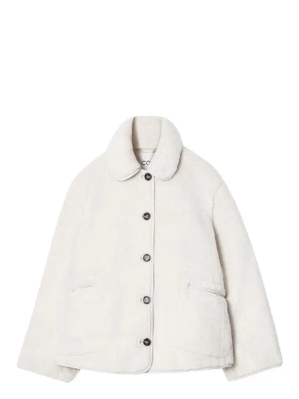 Cos Collared Teddy Jacket - White